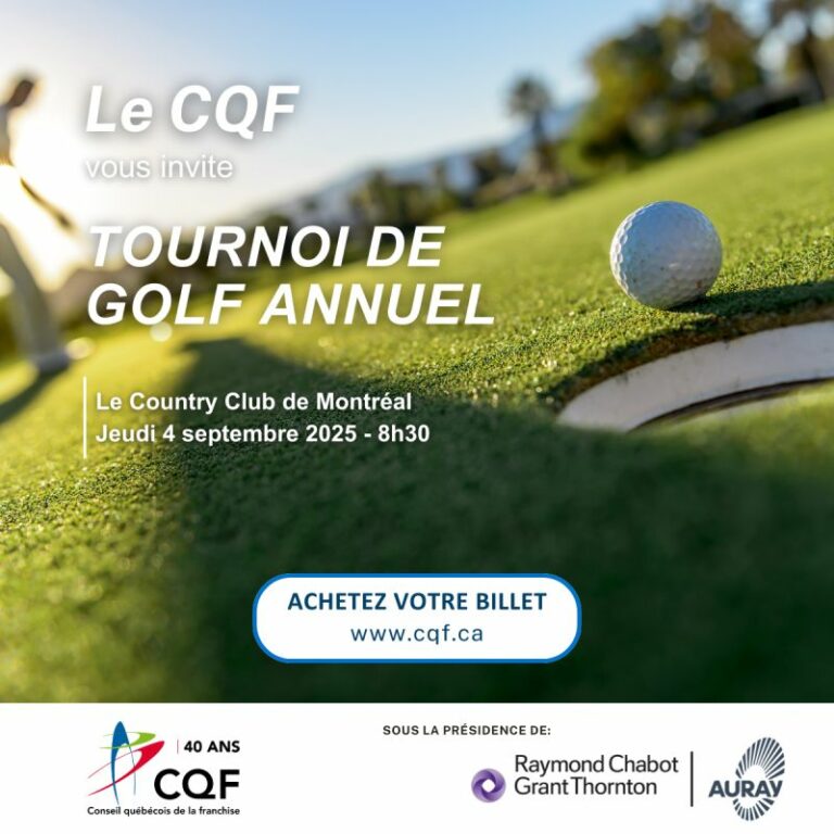 TOURNOI DE GOLF DU CQF 2025 - Conseil Québecois de la Franchise